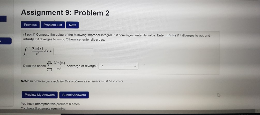 Solved webwork/math_205_fall_2019/ assignment_9/1 Assignment | Chegg.com