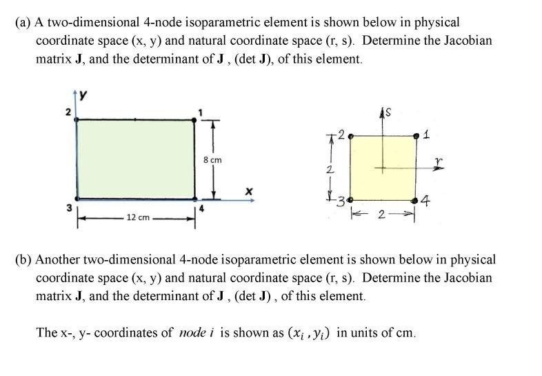 Solved (a) A two-dimensional 4-node isoparametric element is | Chegg.com
