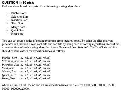 Solved QUESTION 11 (30 pts): Perform a benchmark analysis of | Chegg.com