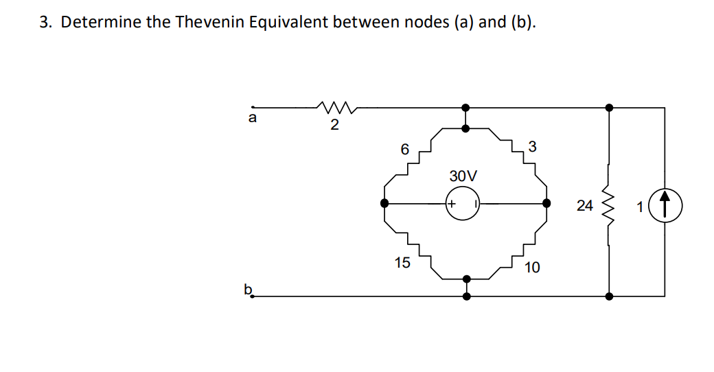 Solved 3. Determine the Thevenin Equivalent between nodes | Chegg.com
