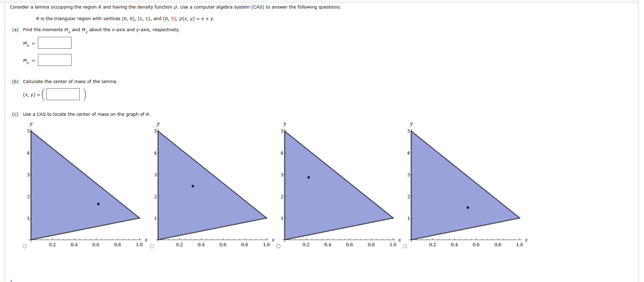 Solved Consider a lamina occupying the region R and having | Chegg.com