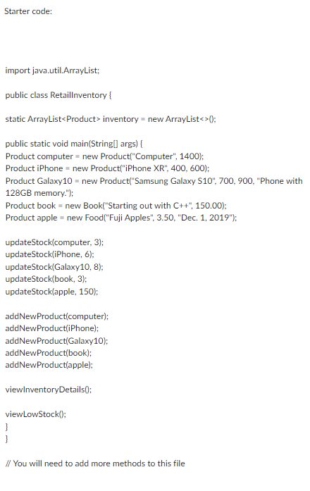 Solved Assignment 8: Retail Inventory System - OOP | Chegg.com