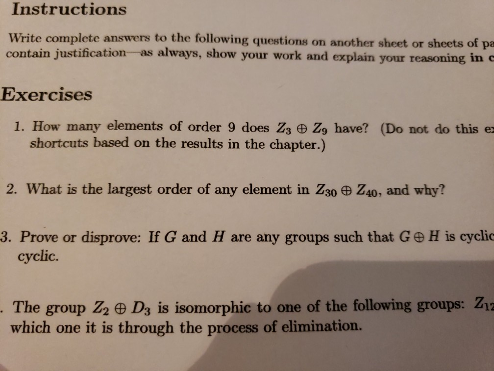 Solved Instructions Write Complete Answers To The Following Chegg Solved Instructions Write Complete Answers To The Following Chegg