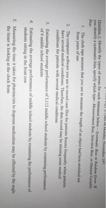 Solved Identify the types of errors for each statement | Chegg.com