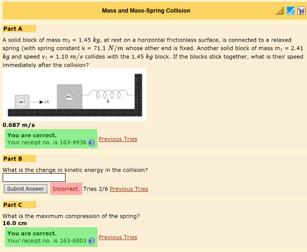 Solved Mass and Mass-Spring Collision Part A A solid block | Chegg.com