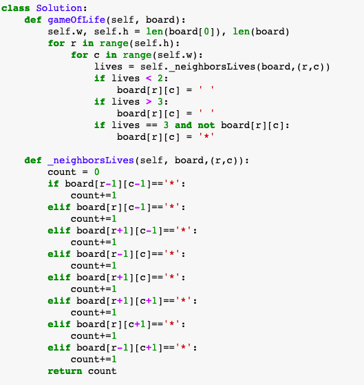 Solved Here is my code for Conway’s Game of Life, however | Chegg.com