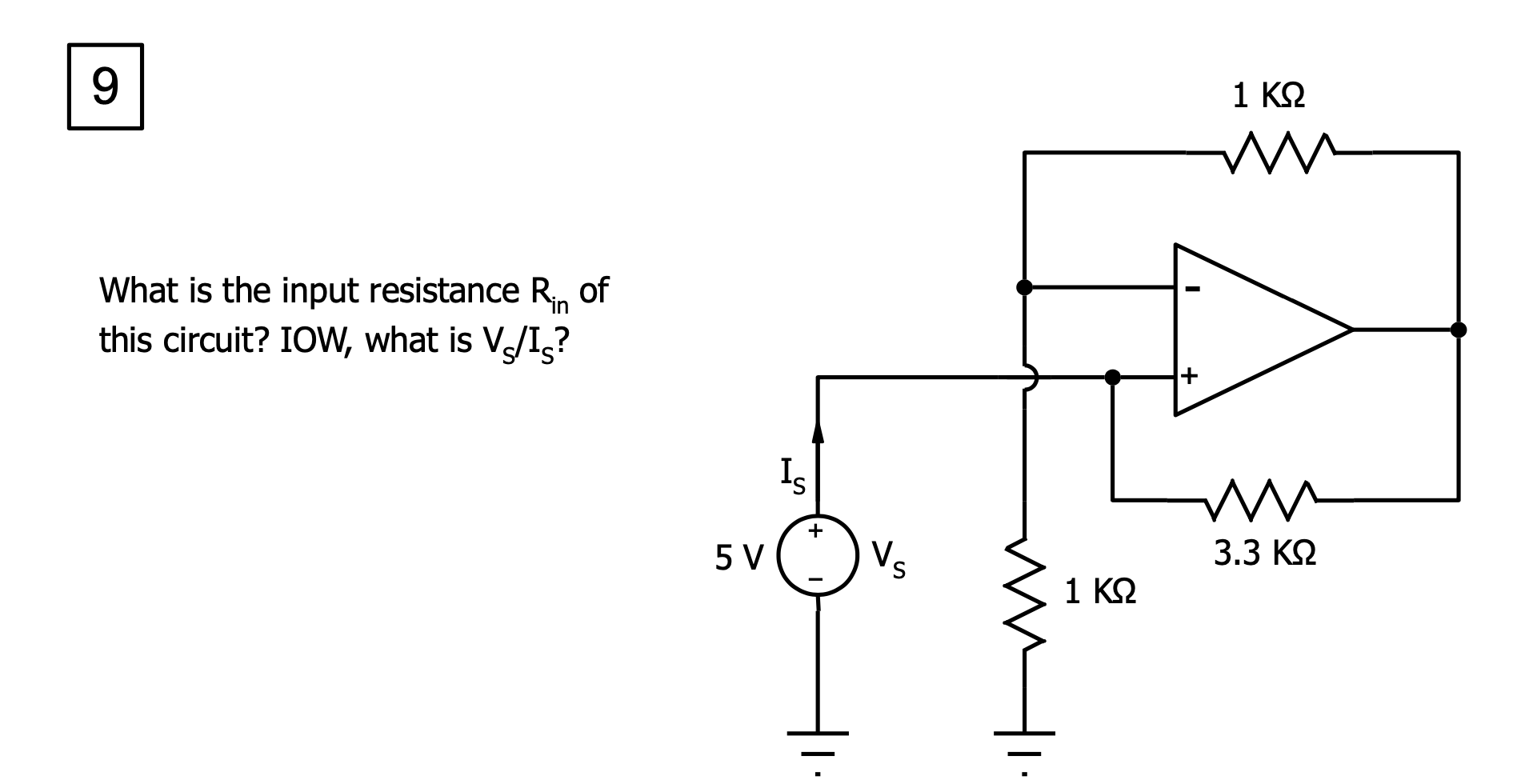 Solved 9 1 ΚΩ w What is the input resistance Rin of this | Chegg.com