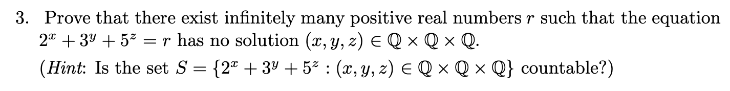 Solved o 3. Prove that there exist infinitely many positive | Chegg.com