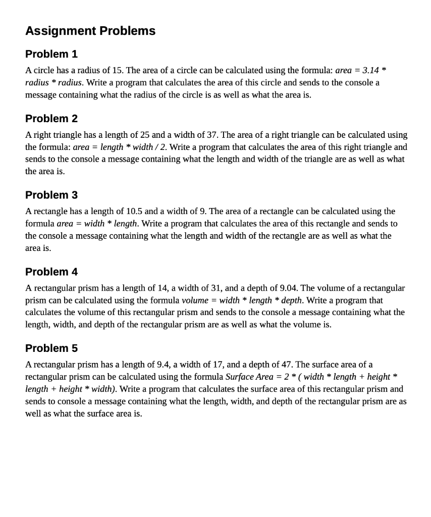 Solved Instructions Below are a number of coding problems | Chegg.com