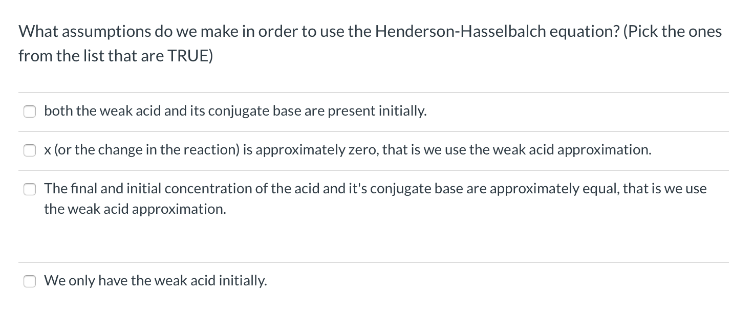 Solved What assumptions do we make in order to use the | Chegg.com