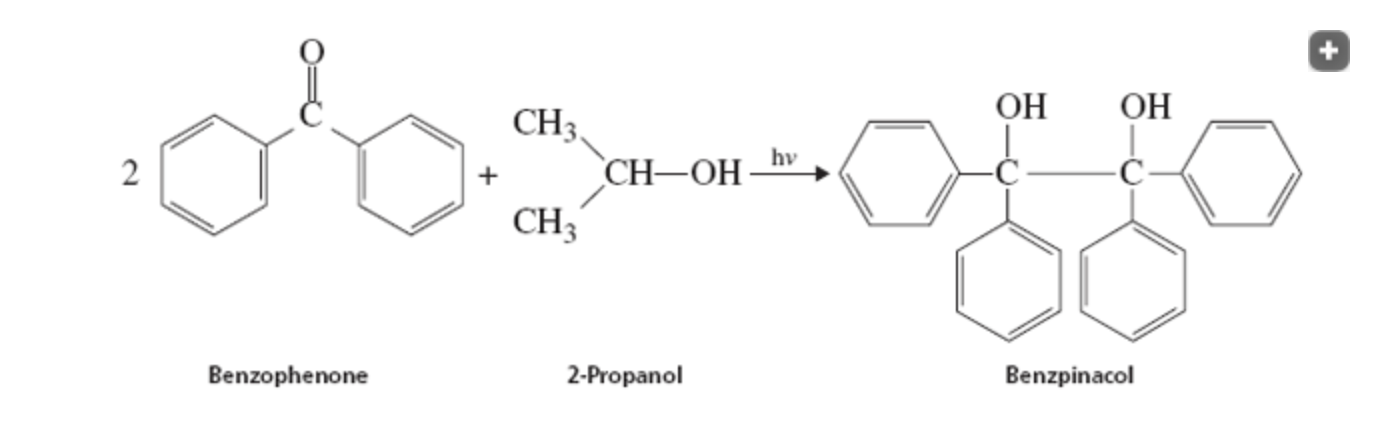 Solved 2 + Benzophenone 2-Propanol BenzpinacolLabel two | Chegg.com