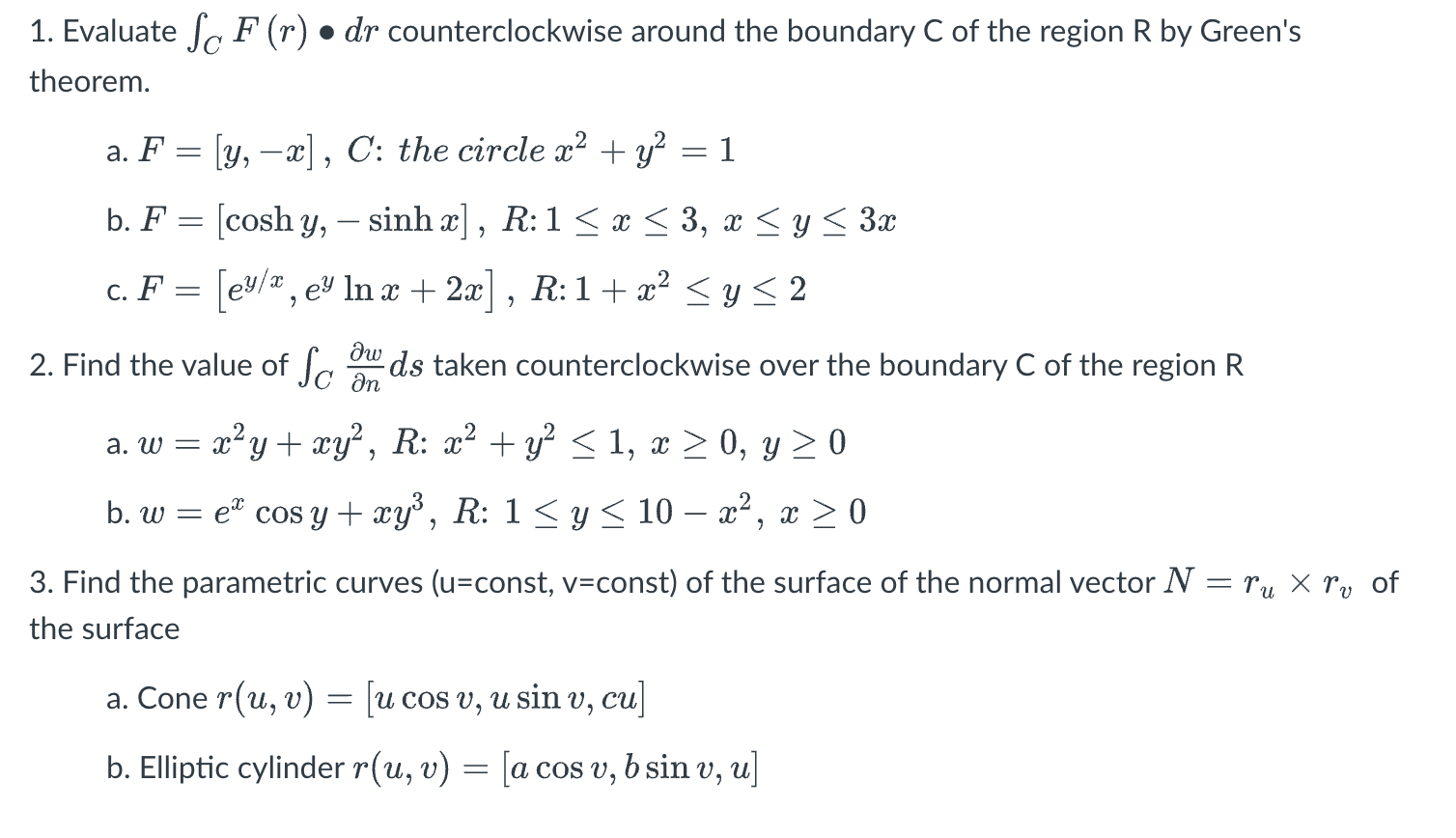 Solved 1. Evaluate ∫CF(r)∙dr counterclockwise around the | Chegg.com