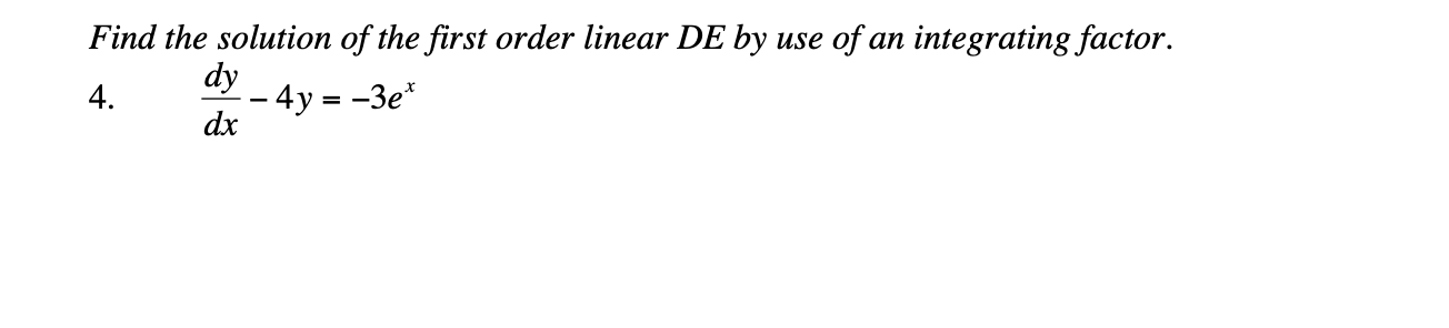 Solved Find the solution of the first order linear DE by use | Chegg.com