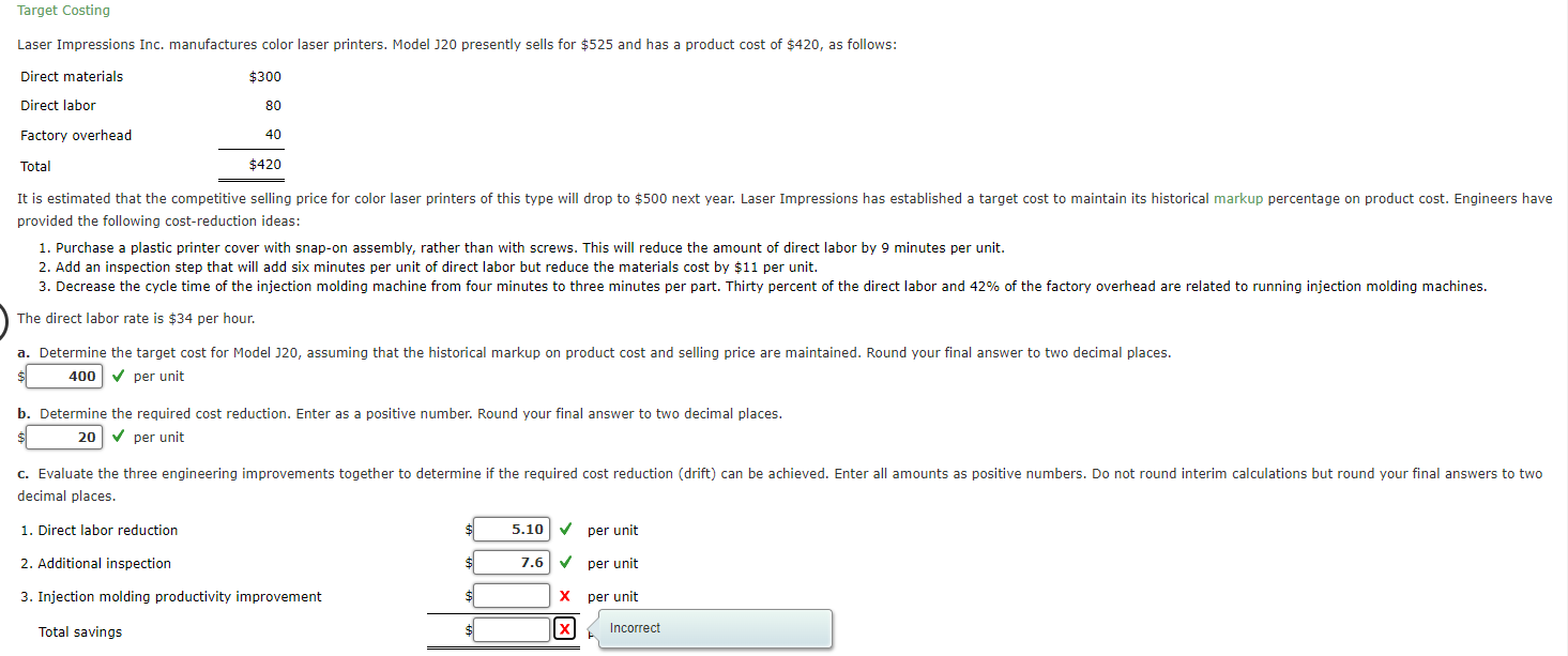 Solved Laser Impressions Inc. manufactures color laser | Chegg.com