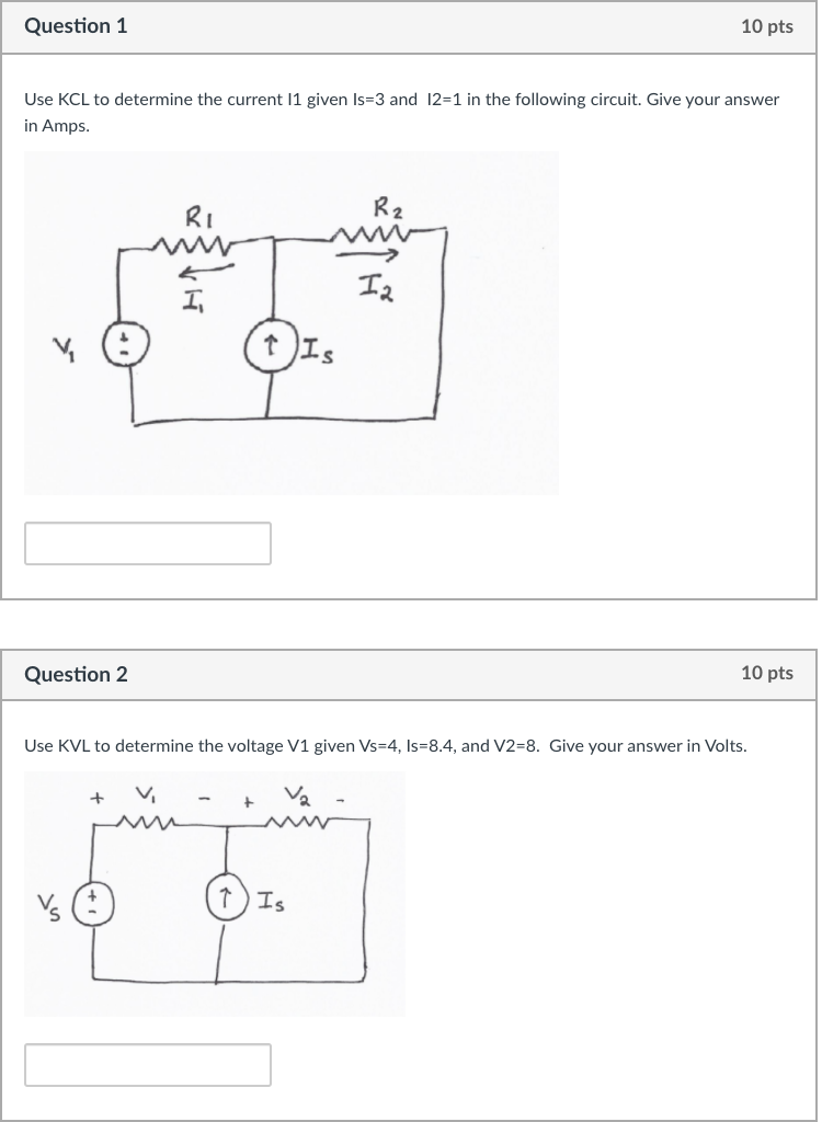 Solved Question 1 10 pts Use KCL to determine the current 11 | Chegg.com
