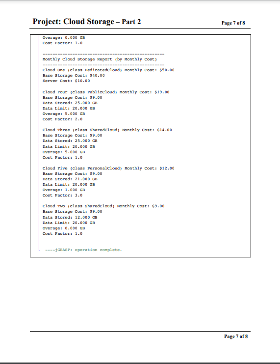 Project Cloud Storage Part 2 Page 1 Of 8 