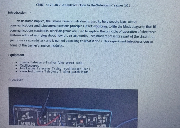Solved CMET 417 Lab 2: An introduction to the | Chegg.com