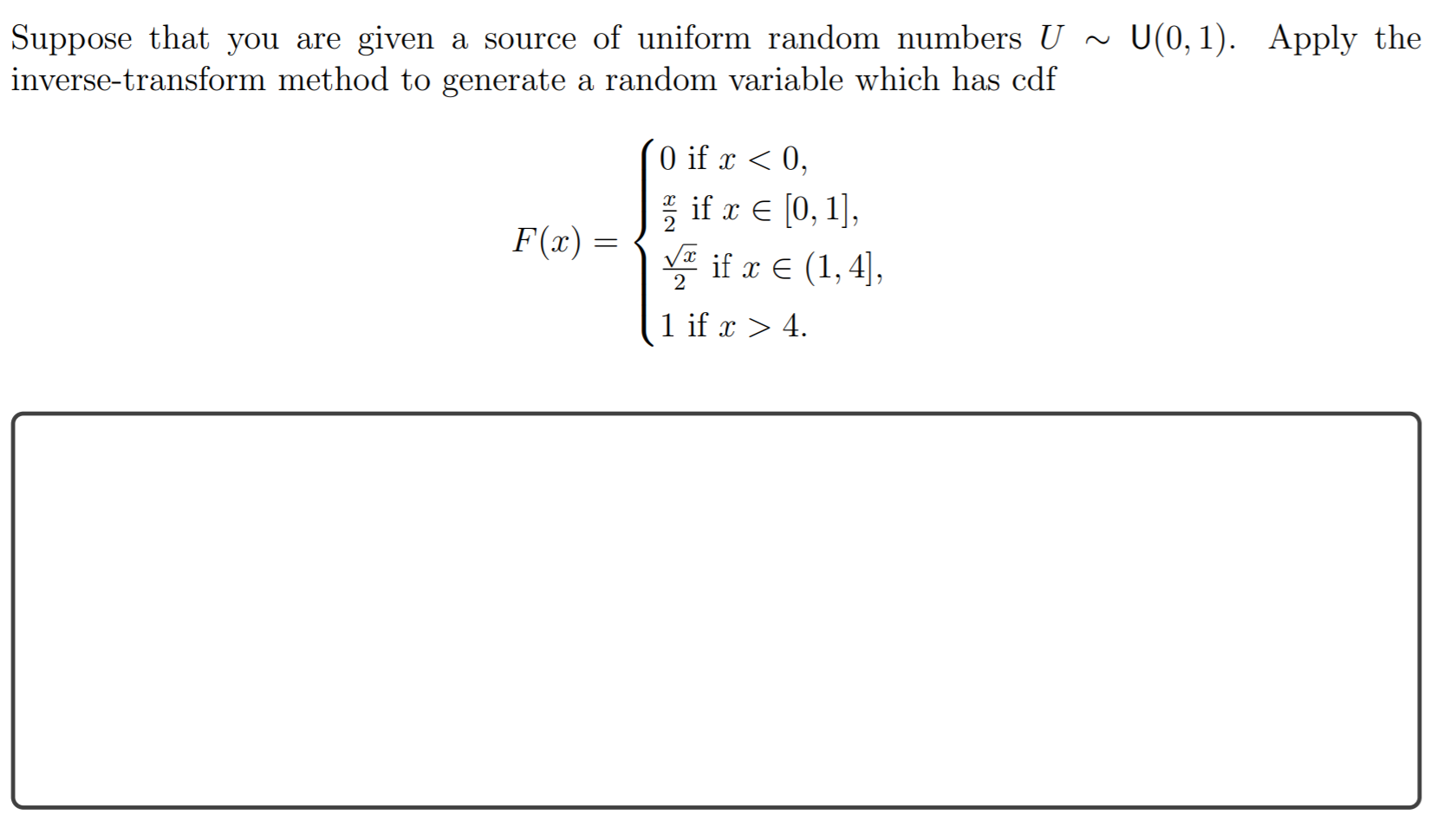Solved Suppose that you are given a source of uniform random | Chegg.com