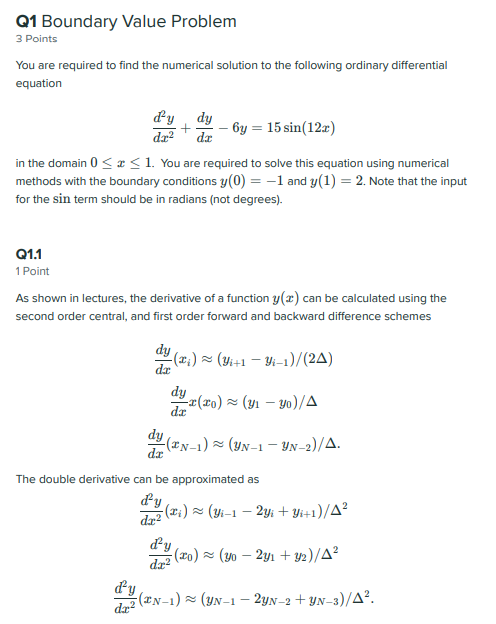 Solved Q1 Boundary Value Problem 3 Points You are required | Chegg.com