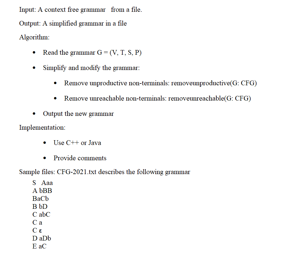 Input A Context Free Grammar From A File Output A 6784
