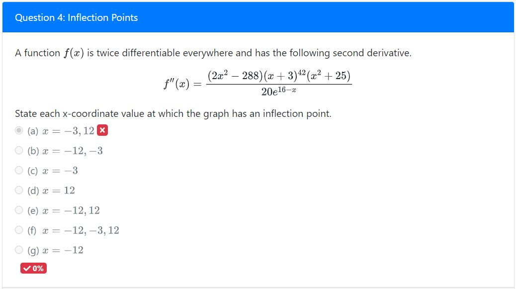 Solved Question 4: Inflection Points A function f(x) is | Chegg.com