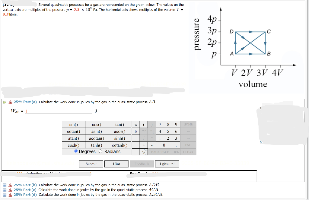 Solved Several quasi-static processes for a gas are | Chegg.com