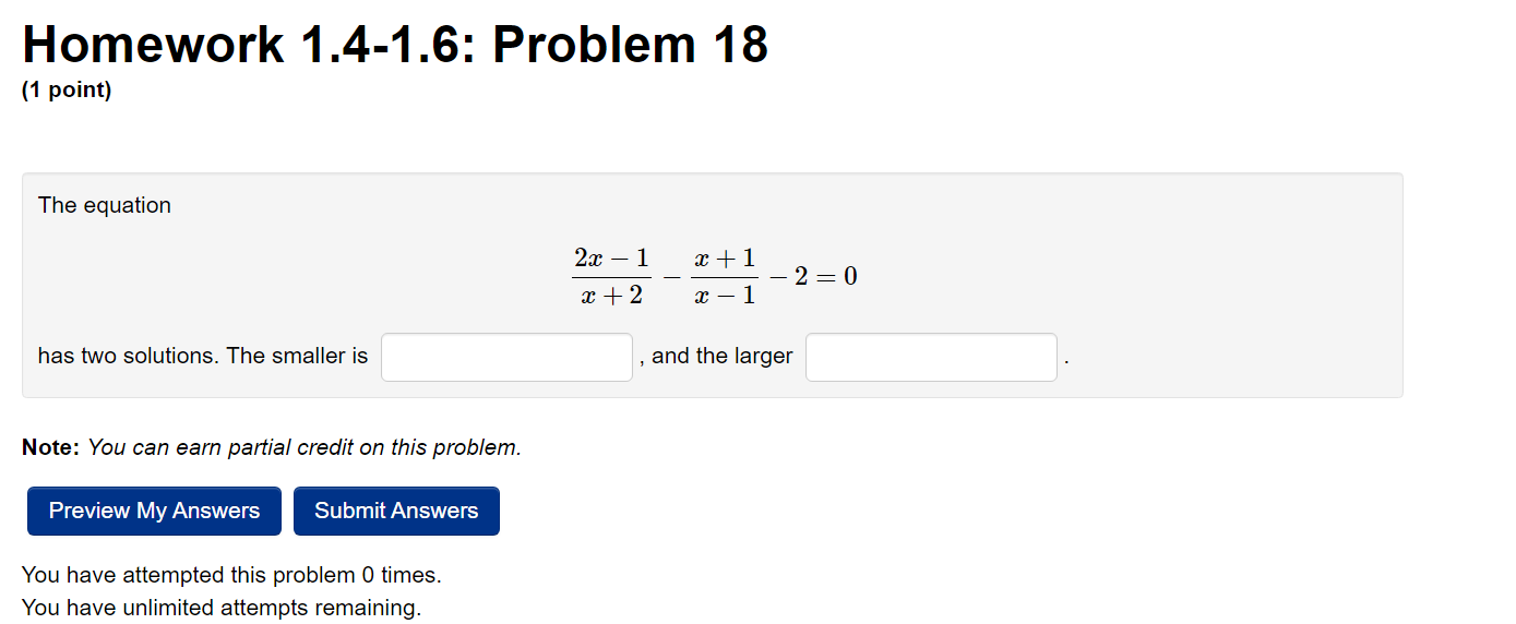 Solved Homework 1.4-1.6: Problem 16 (1 point) The equation | Chegg.com