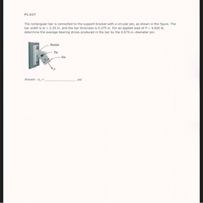 Solved P1.027 The rectangular bar is connected to the | Chegg.com