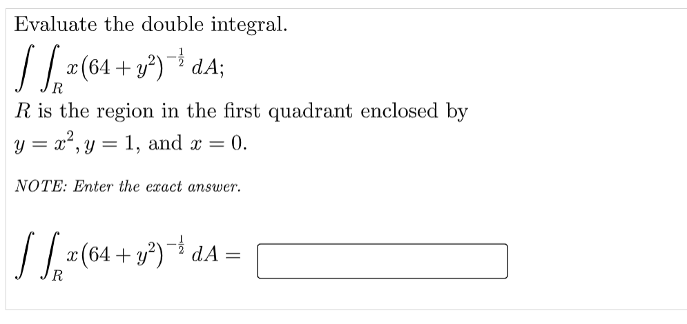 Solved Evaluate the double integral. | , 1 +(6++or) *dA; --- | Chegg.com