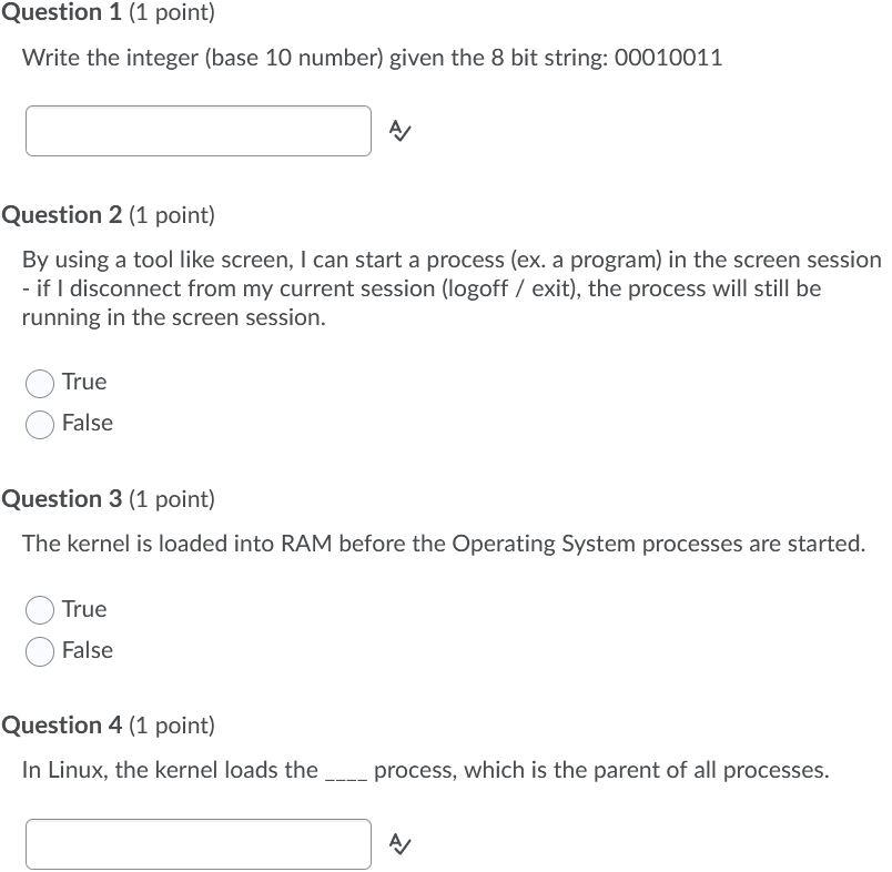 Solved Question 1 (1 point) Write the integer (base 10 | Chegg.com