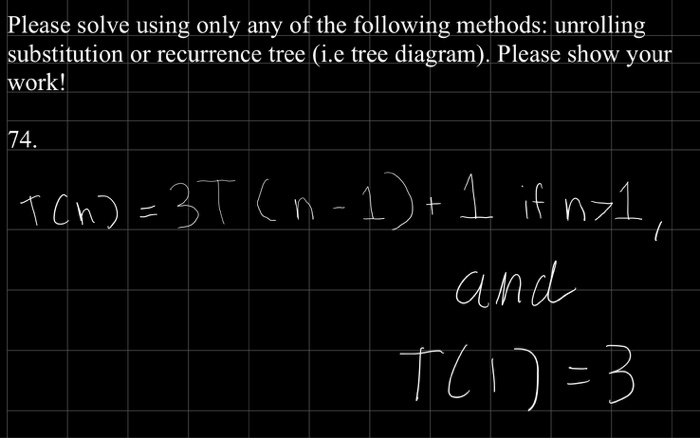 Solved Please solve using only any of the following methods: | Chegg.com