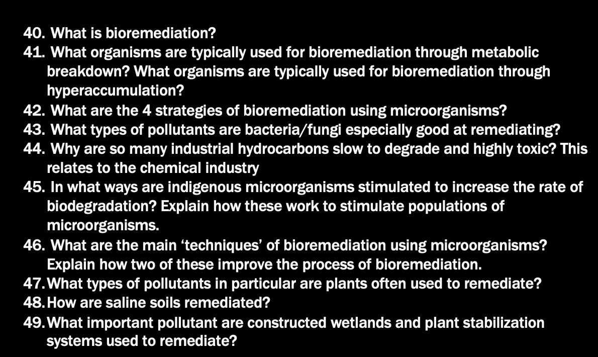 Solved Remediation Ecology 37. Remediation ecology is about | Chegg.com