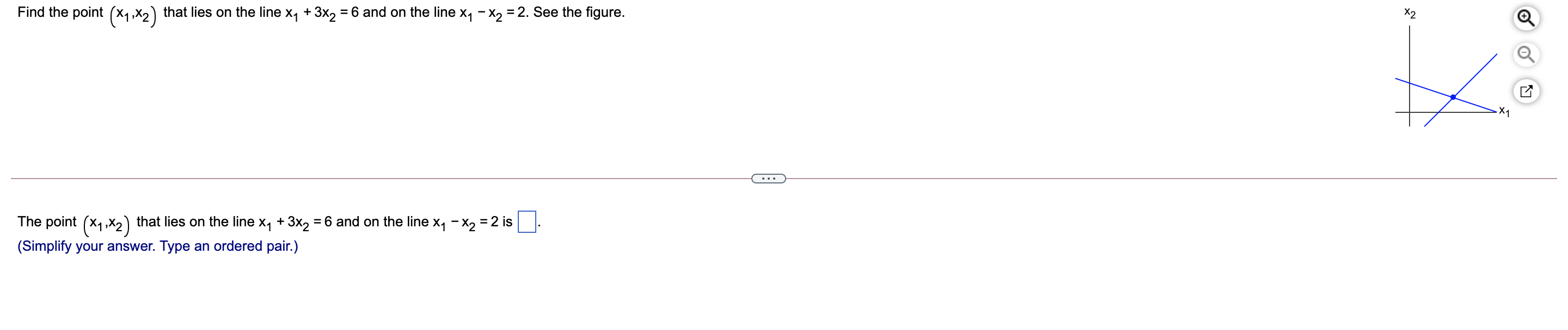 Solved Find the point (x1,x2) that lies on the linex1 + 3x2 | Chegg.com