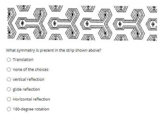 Solved V -- What symmetry is present in the strip shown | Chegg.com