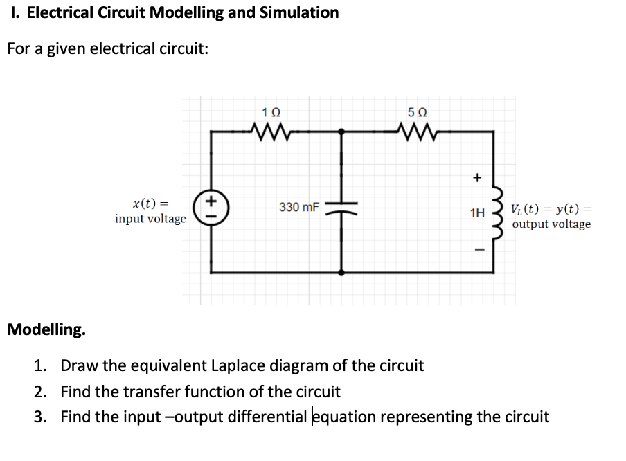 Solved 1. Electrical Circuit Modelling and Simulation For a | Chegg.com