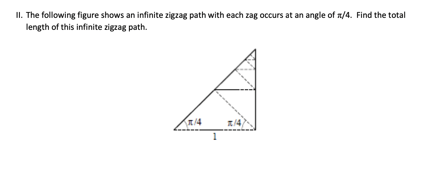 Solved II. The following figure shows an infinite zigzag | Chegg.com
