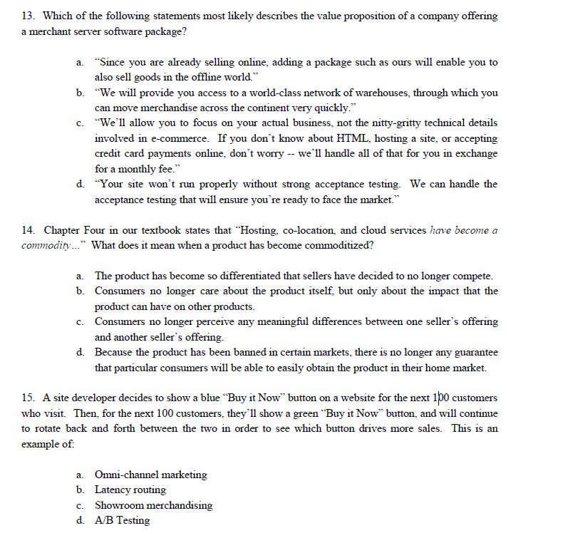 Solved Part I: Multiple Choice (25 questions total, 3 points | Chegg.com