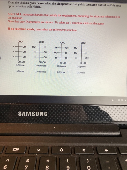 Solved From the choices given below select the aldopentose | Chegg.com