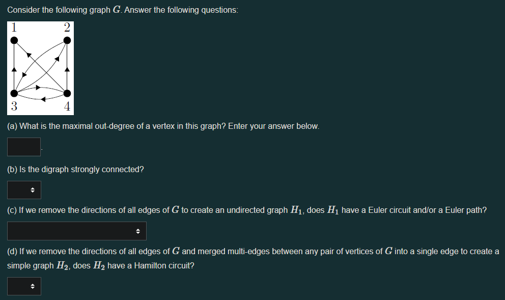 Solved Consider the following graph G. Answer the following | Chegg.com