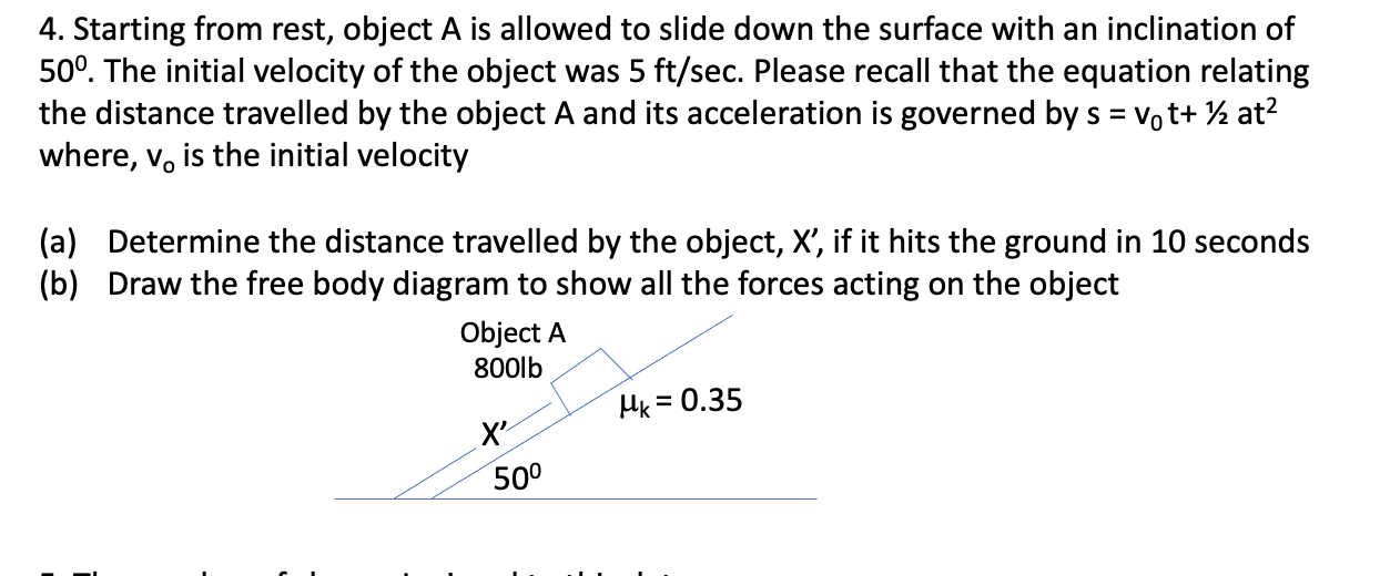 Solved 4. Starting from rest, object A is allowed to slide | Chegg.com