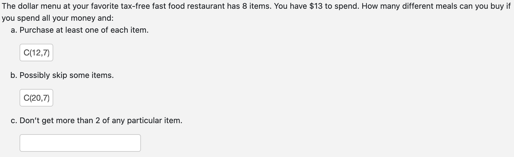 Solved The dollar menu at your favorite tax-free fast food | Chegg.com