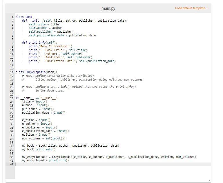 Solved Given the base class Book, define a derived class | Chegg.com