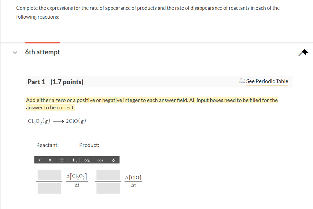 Solved Complete the expressions for the rate of appearance | Chegg.com