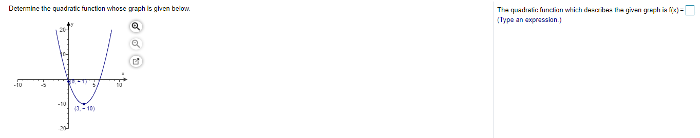 Solved Determine the quadratic function whose graph is given | Chegg.com