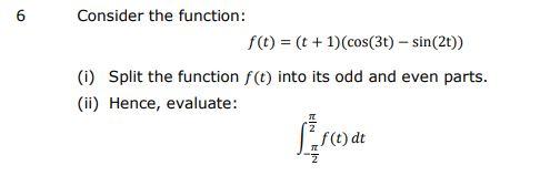 Solved Consider The Function Ftt1cos3t−sin2t 5783