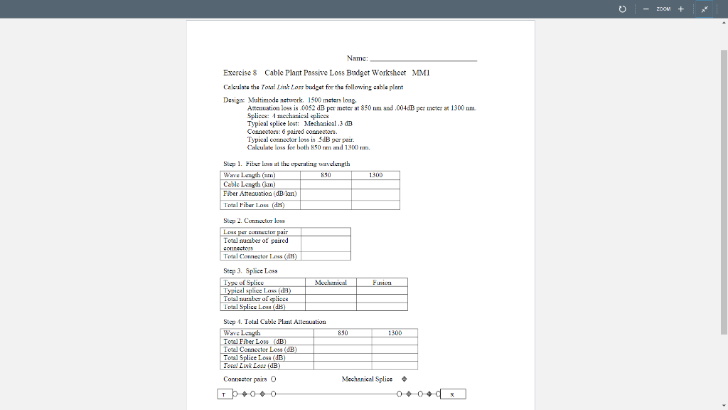 Solved Calculate the Total Link Loss budget for the | Chegg.com