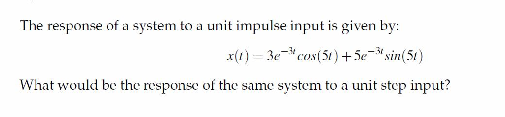 Solved The response of a system to a unit impulse input is | Chegg.com