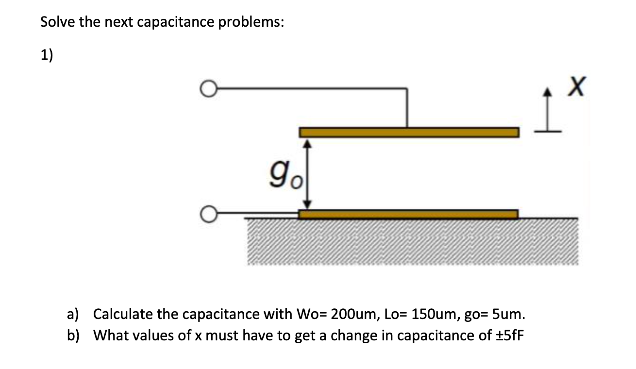 Solved Solve the next capacitance problems: 1) go a) | Chegg.com