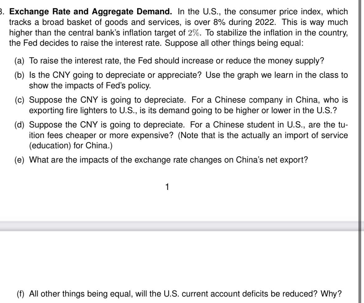 Solved Exchange Rate and Aggregate Demand. In the U.S., the | Chegg.com