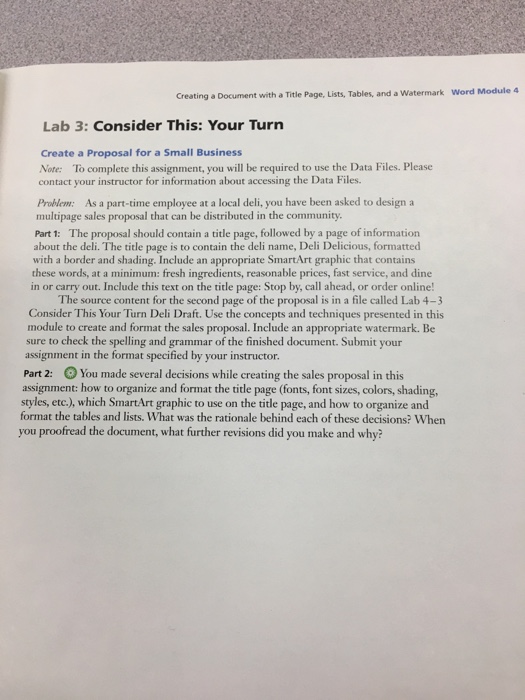 Solved Word Module 4 Creating a Document with a Title Page, | Chegg.com